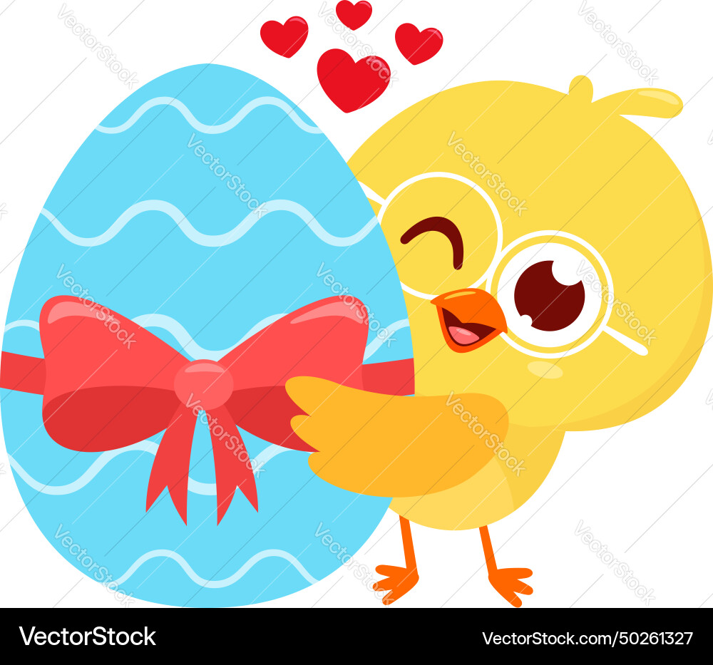 Cute yellow chick cartoon character Royalty Free Vector