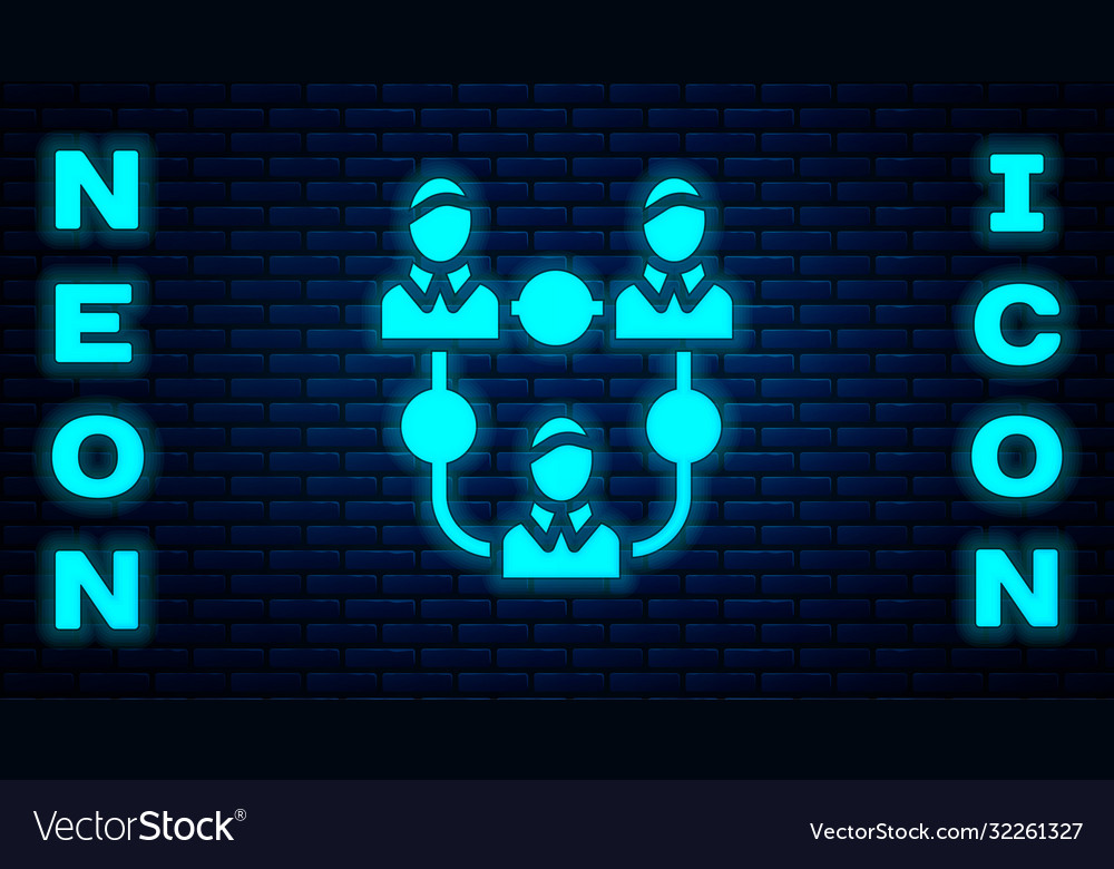 Glowing neon project team base icon isolated Vector Image Glowing neon project team base icon isolated Vector Image