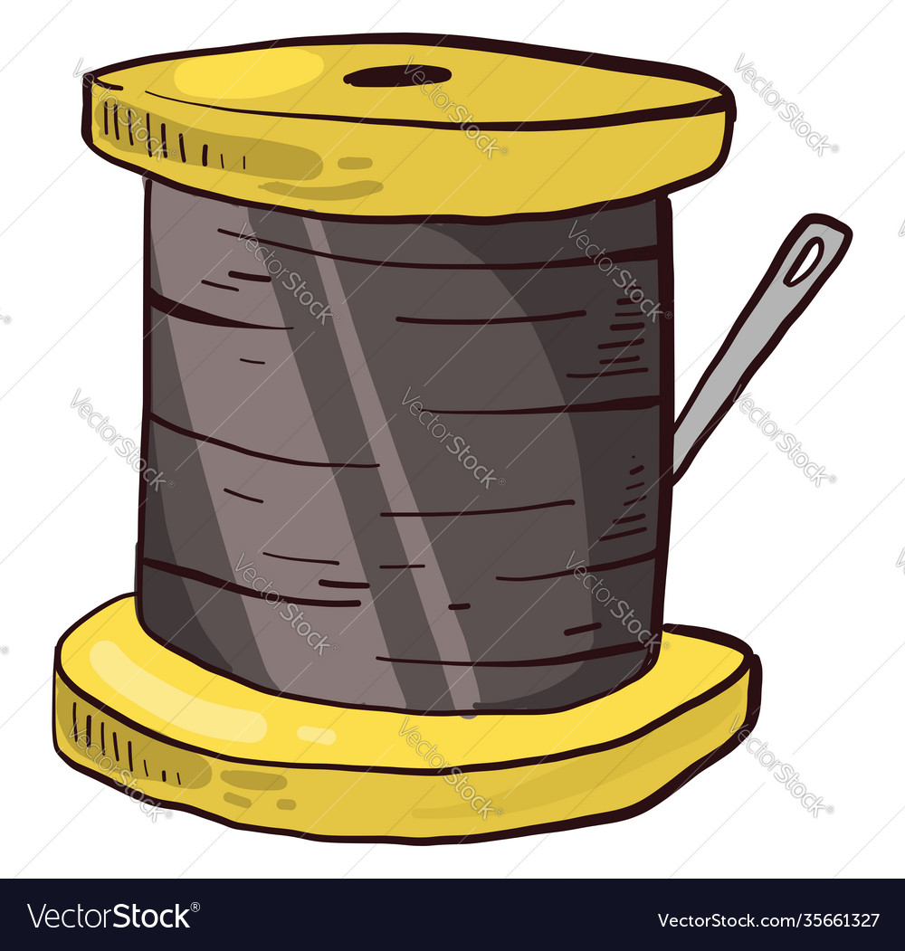 Grey thread on white background Royalty Free Vector Image