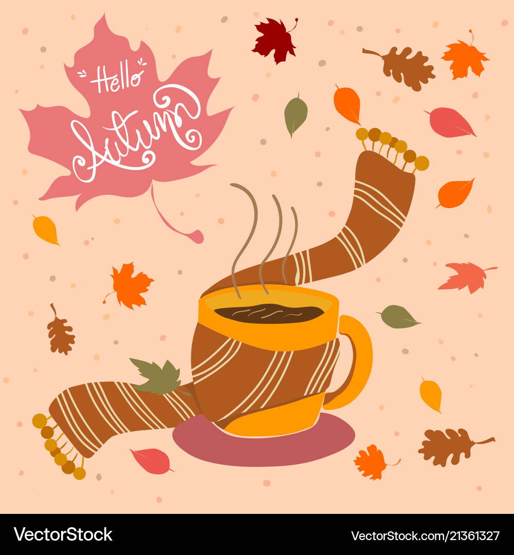 Colored Pencil Art & Collectibles Pencil fall leaves and coffee cups ...