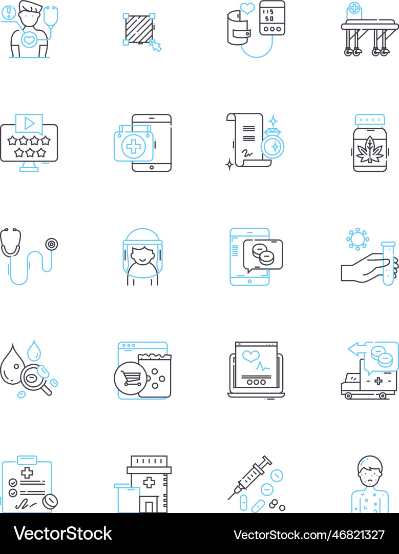 Health promotion linear icons set exercise Vector Image