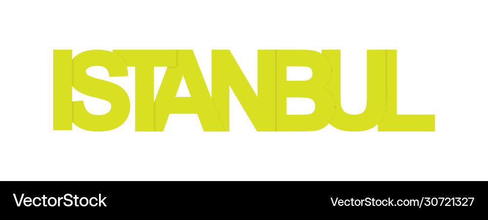 Istanbul color banner with name Royalty Free Vector Image