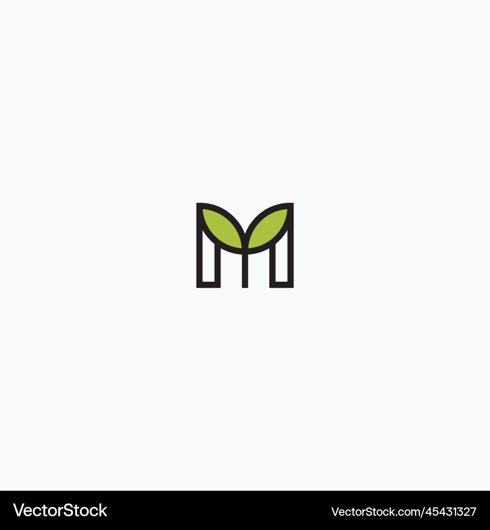 Letter m leaf logo icon design template beauty Vector Image
