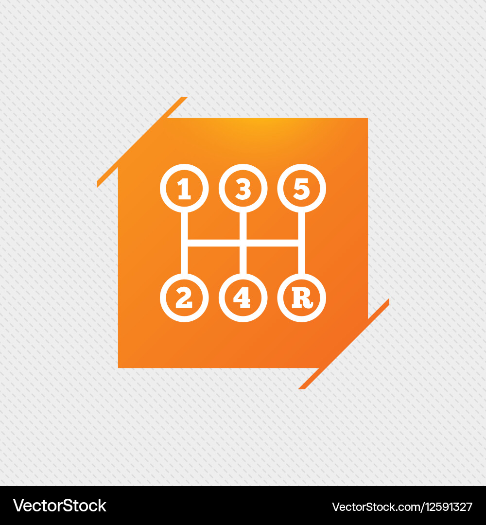 Manual transmission sign icon mechanic control Vector Image
