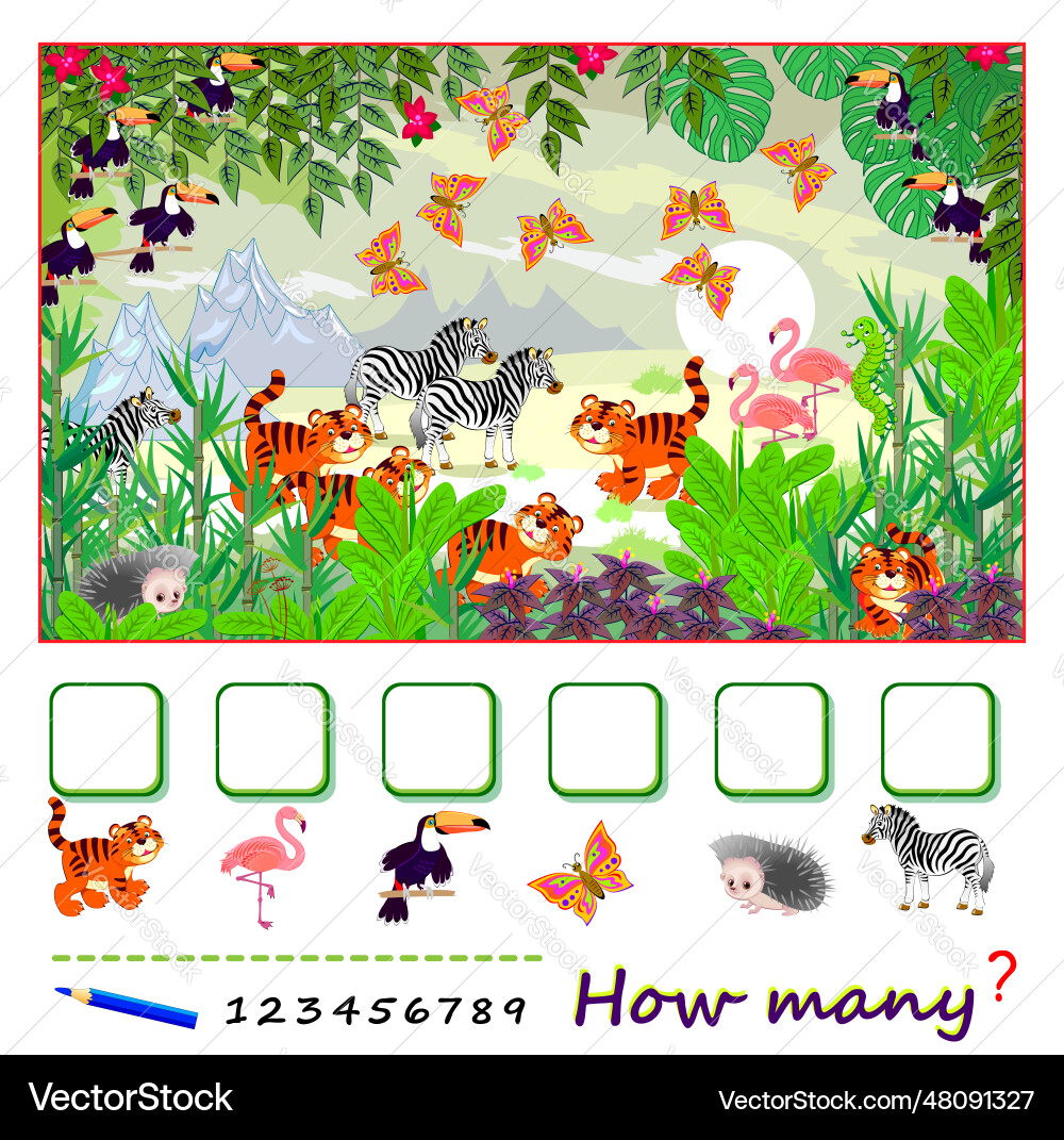 Mathematical education for children how many Vector Image