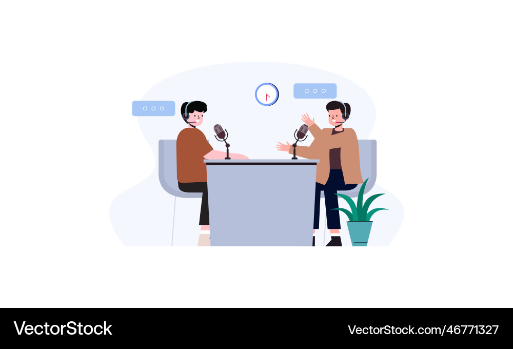 Podcast concept about podcasting Royalty Free Vector Image