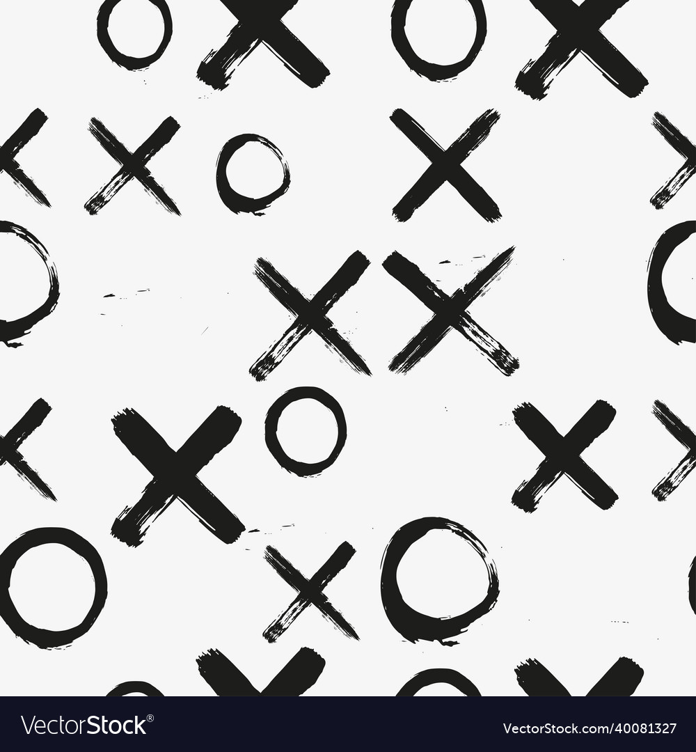 Seamless brush xo pattern Royalty Free Vector Image