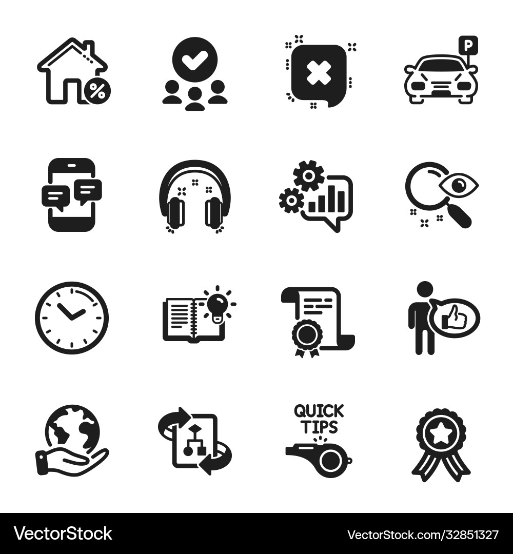 Set technology icons such as time loan house Vector Image