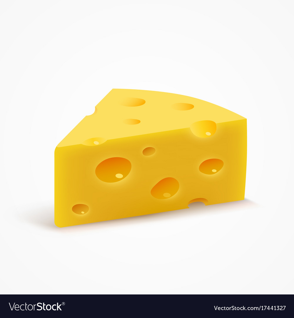 Triangular piece cheese Royalty Free Vector Image