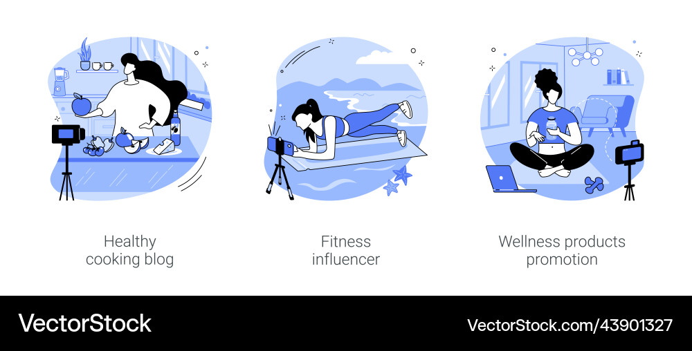 Wellness blog isolated cartoon Royalty Free Vector Image