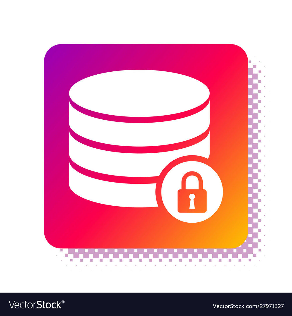 White server security with closed padlock icon Vector Image