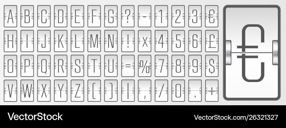 Winter style scoreboard abc font with numbers Vector Image