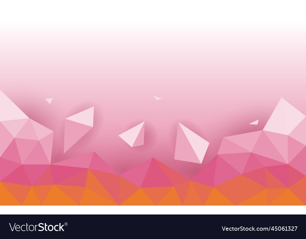 Yellow pink triangular triangulation polygon Vector Image