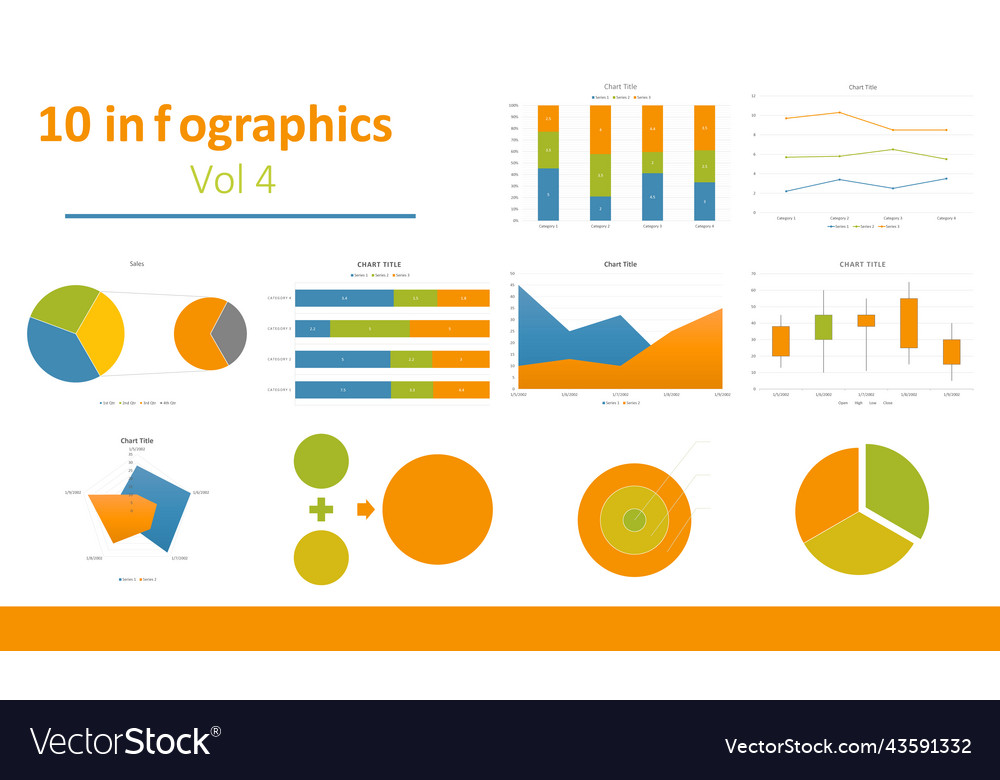 10 infographics elements Royalty Free Vector Image