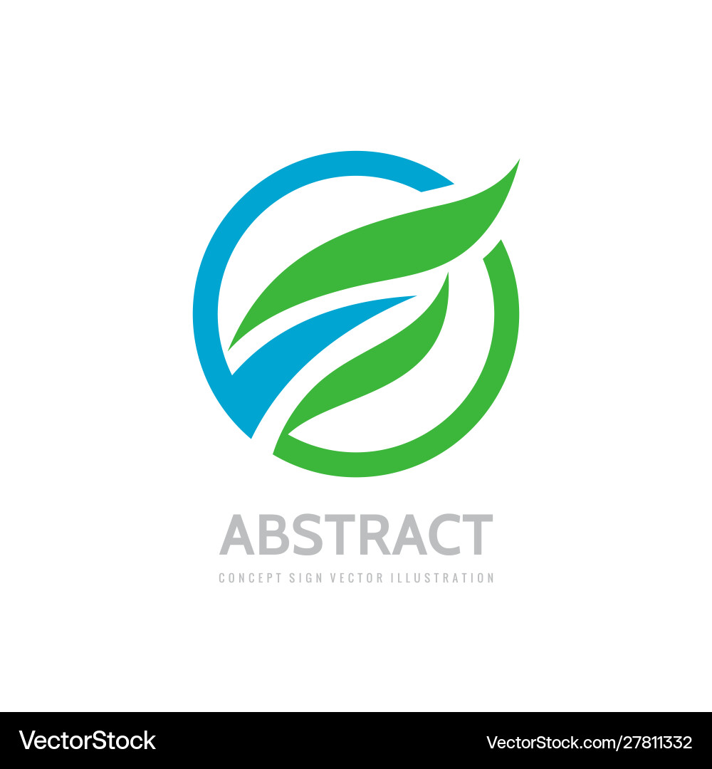 Abstract nature concept logo design green leaves Vector Image