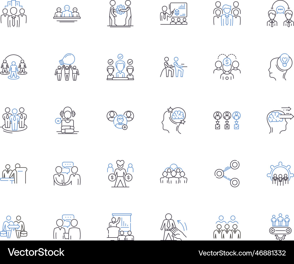 Associates line icons collection partnership Vector Image