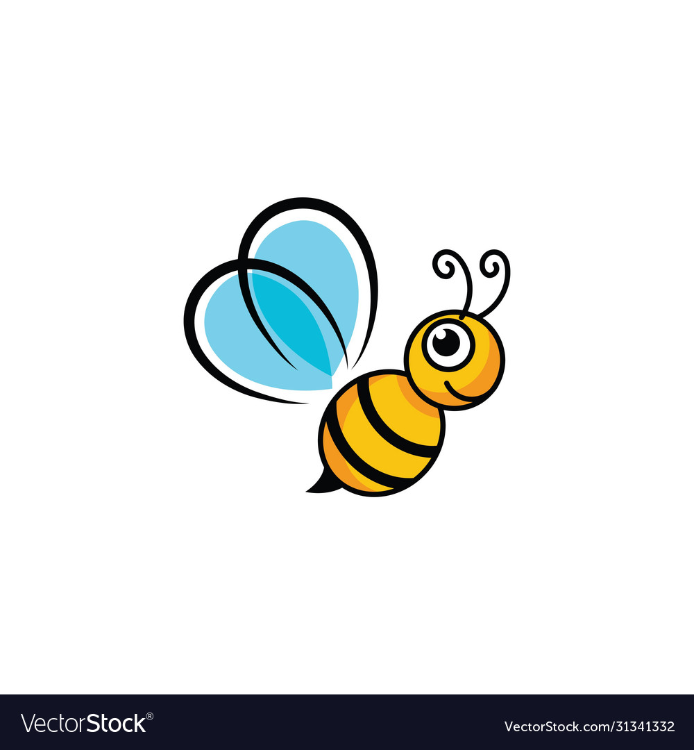 Bee icon design template Royalty Free Vector Image