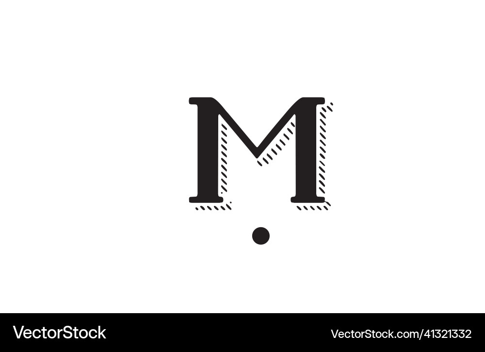 Black and white m alphabet letter icon logo Vector Image