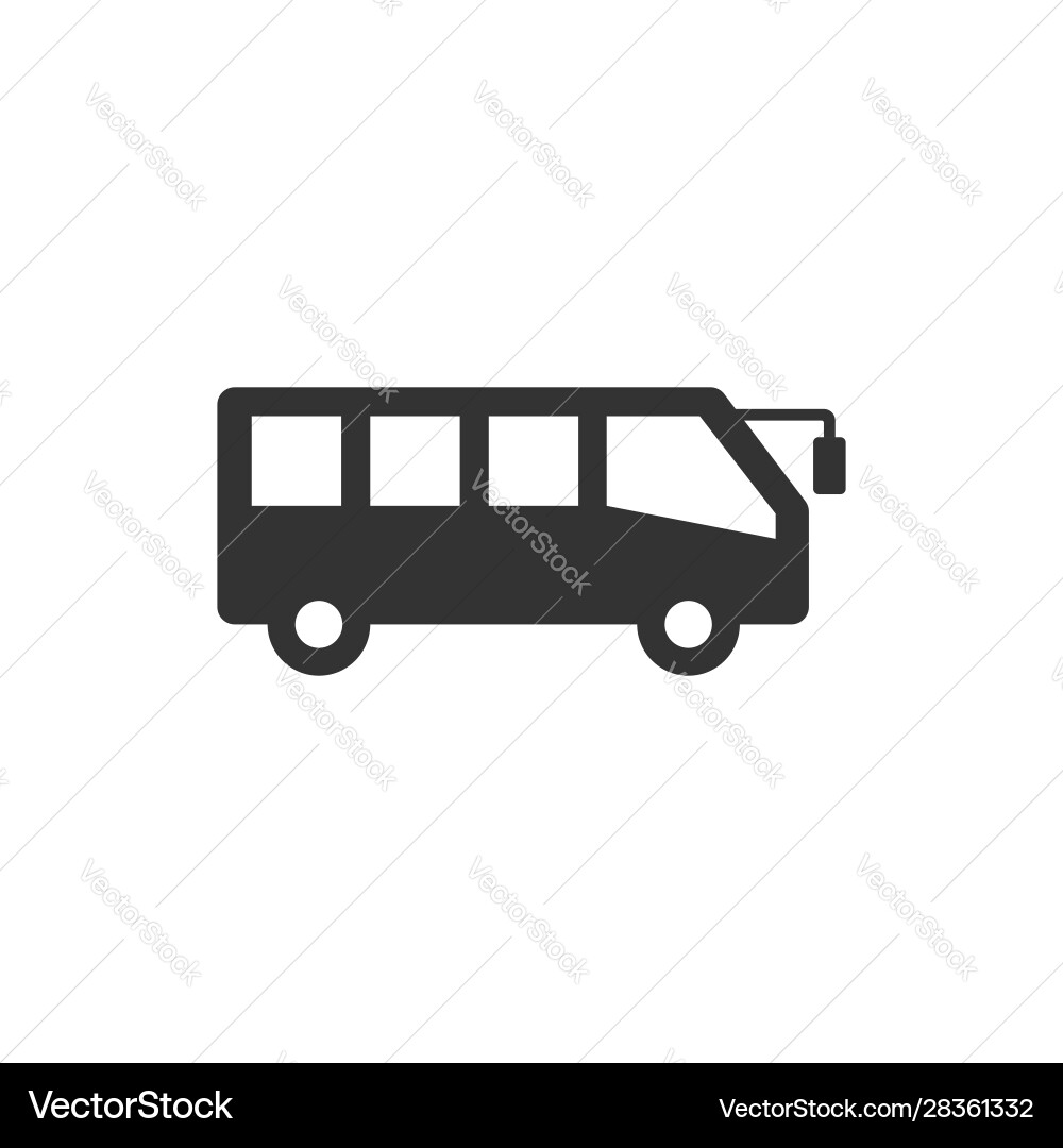 Bus icon in flat style coach on white isolated Vector Image