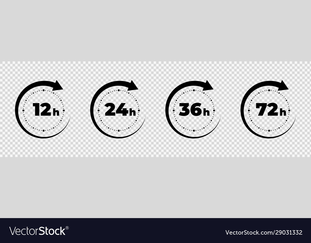 Clock arrow 12 16 24 48 72 hours set Royalty Free Vector Clock arrow 12 16 24 48 72 hours set Royalty Free Vector