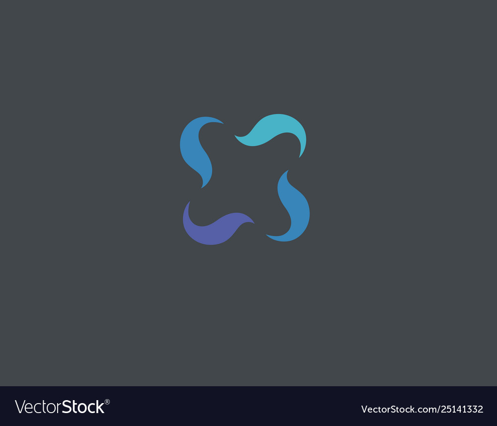 Creative abstract logo four smooth lines pattern Vector Image