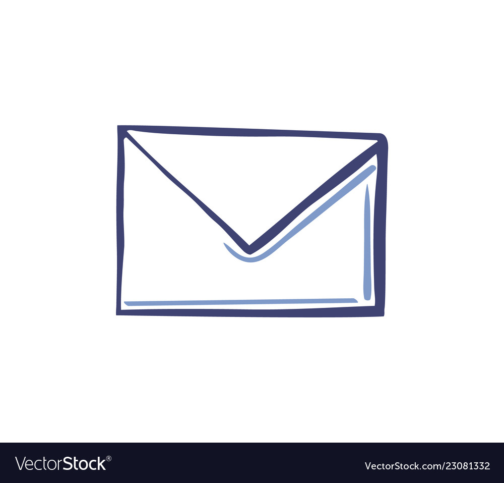 Envelope icon in line sketch style isolated Vector Image