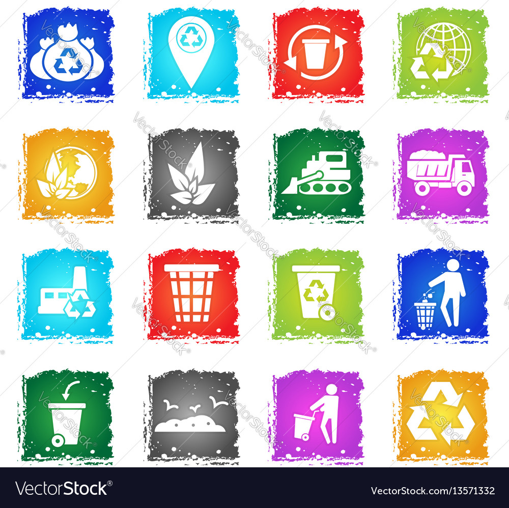 Garbage icon set Royalty Free Vector Image - VectorStock