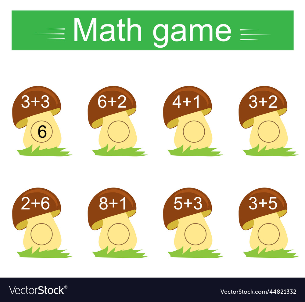 Math activity for kds developing numeracy Vector Image