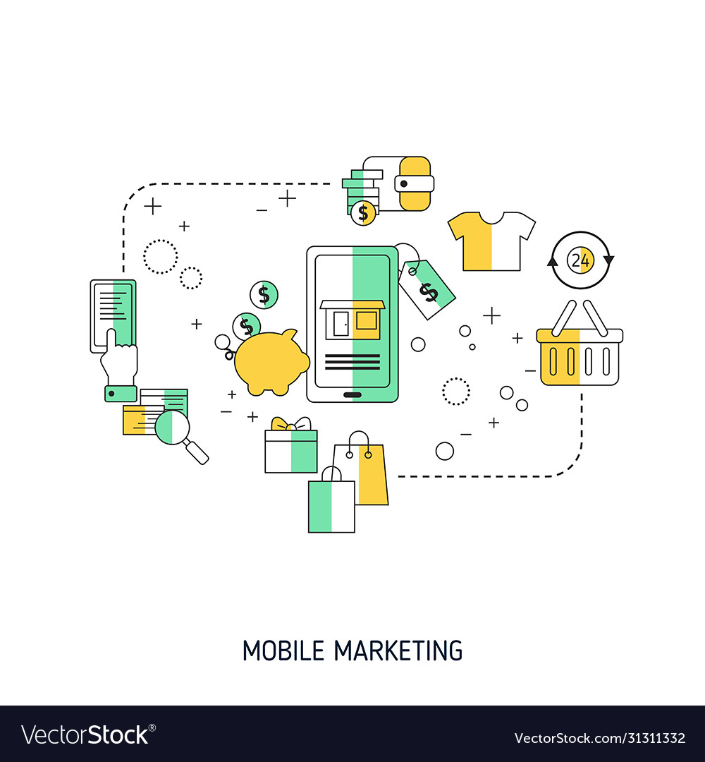 Mobile marketing concept Royalty Free Vector Image