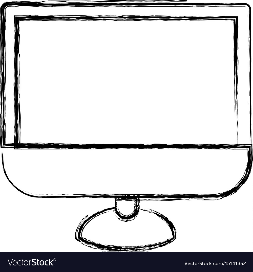 Monochrome blurred silhouette of lcd monitor Vector Image