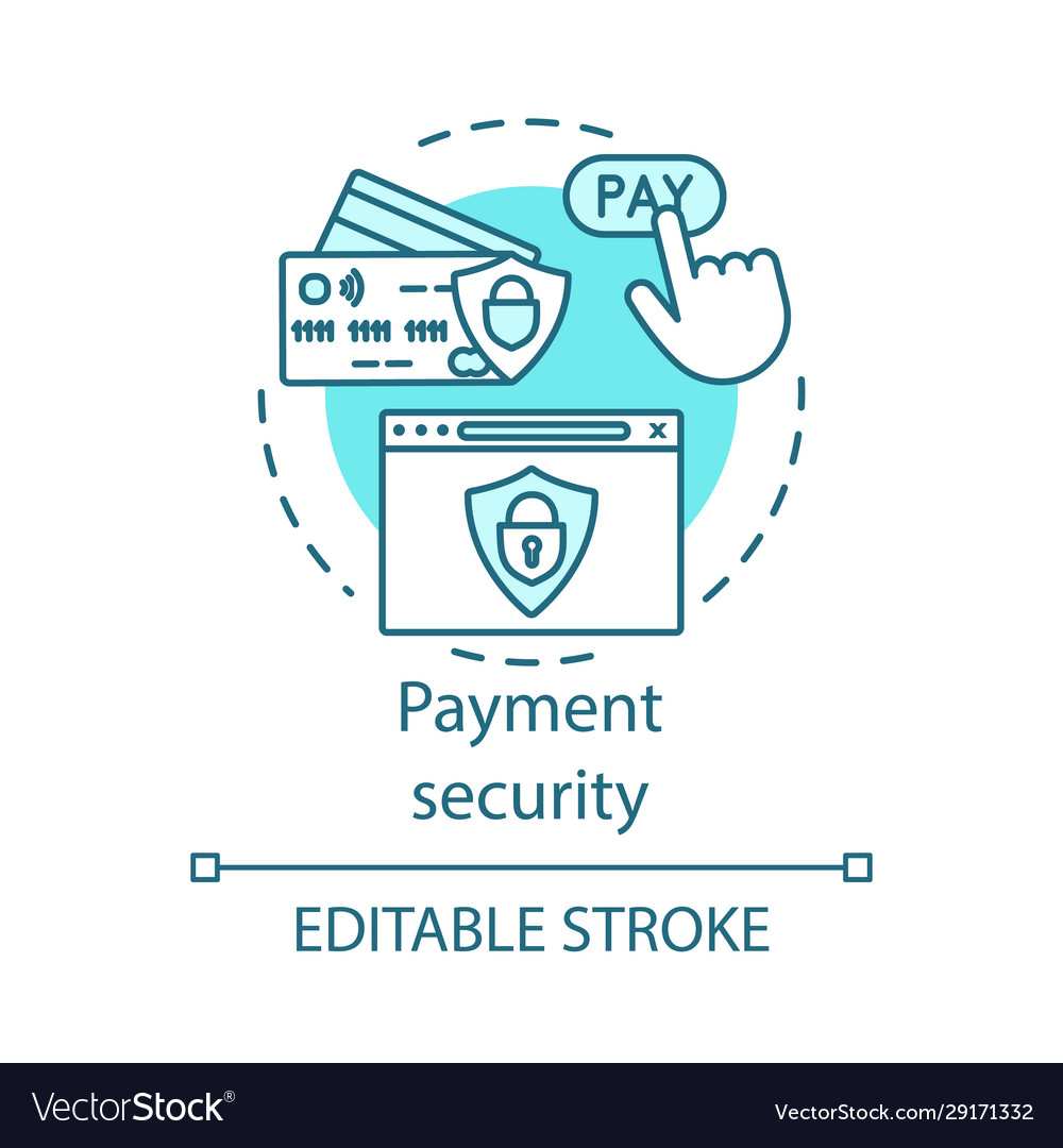 Payment security concept icon e-payment idea thin Vector Image