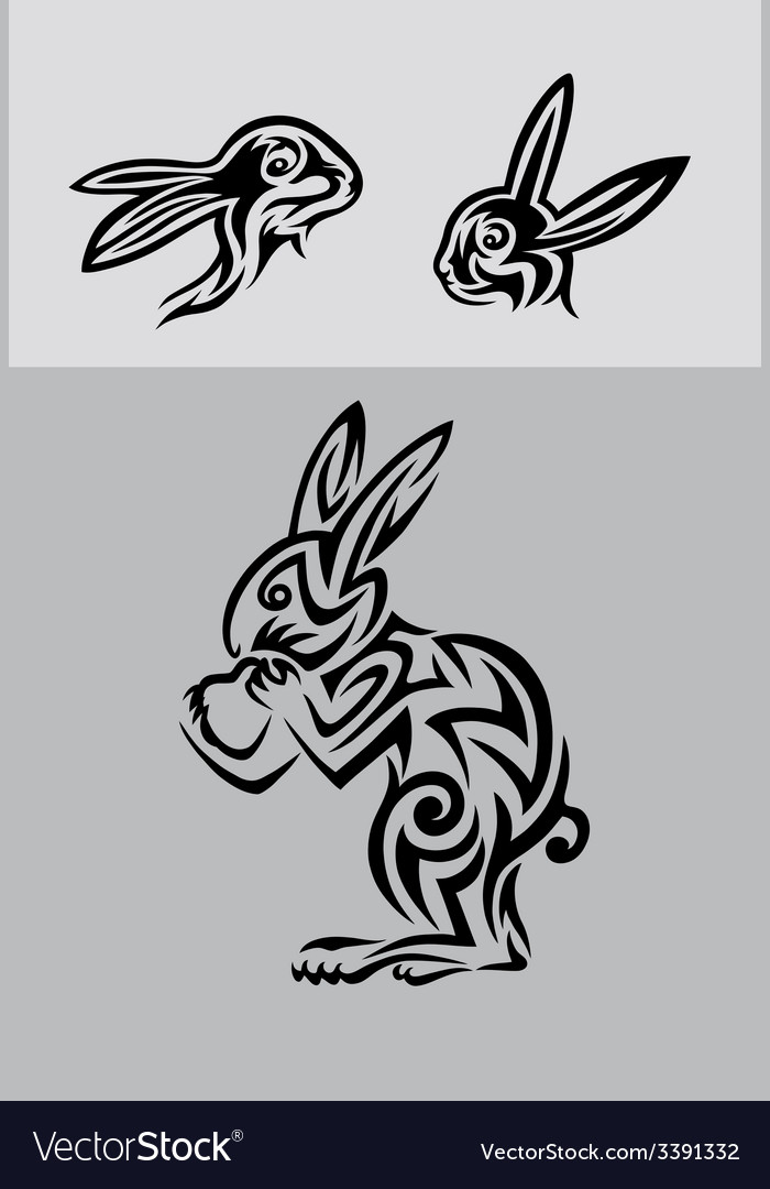 Rabbit set Royalty Free Vector Image - VectorStock