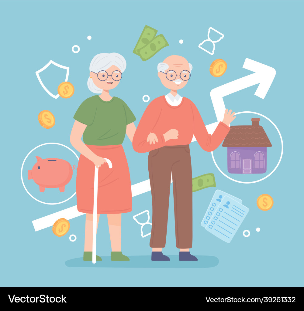 Retirement old man and woman Royalty Free Vector Image
