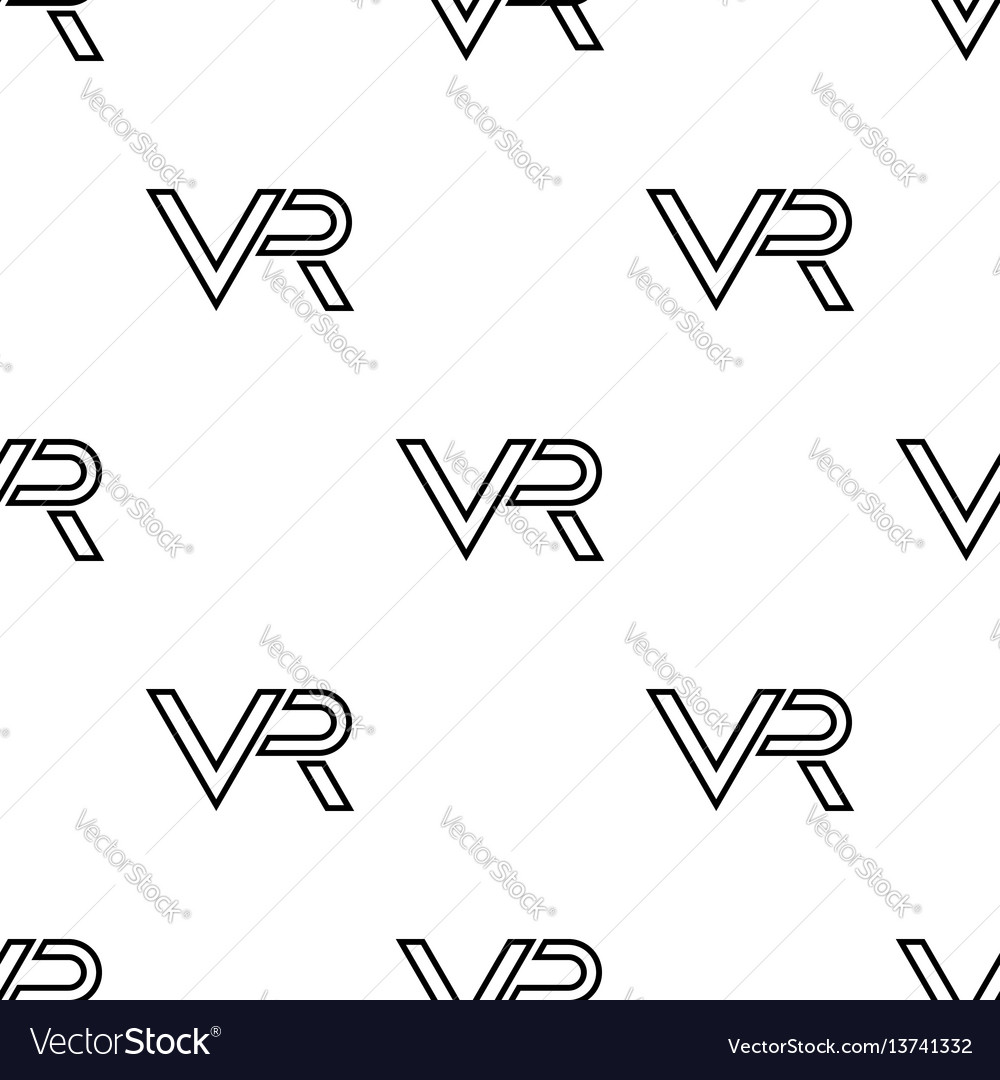 Seamless pattern with vr logos Royalty Free Vector Image