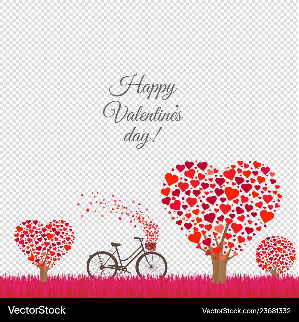 Valentines day card transparent background Vector Image