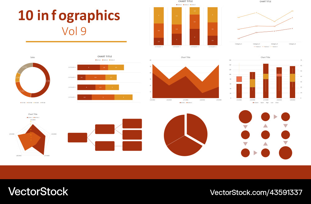 10 infographics elements Royalty Free Vector Image