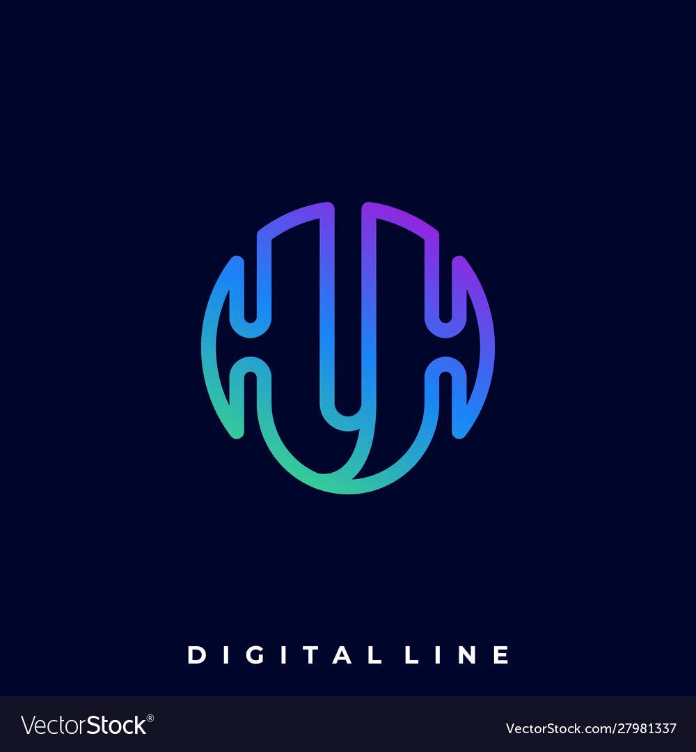 Abstract circle line art design template Vector Image