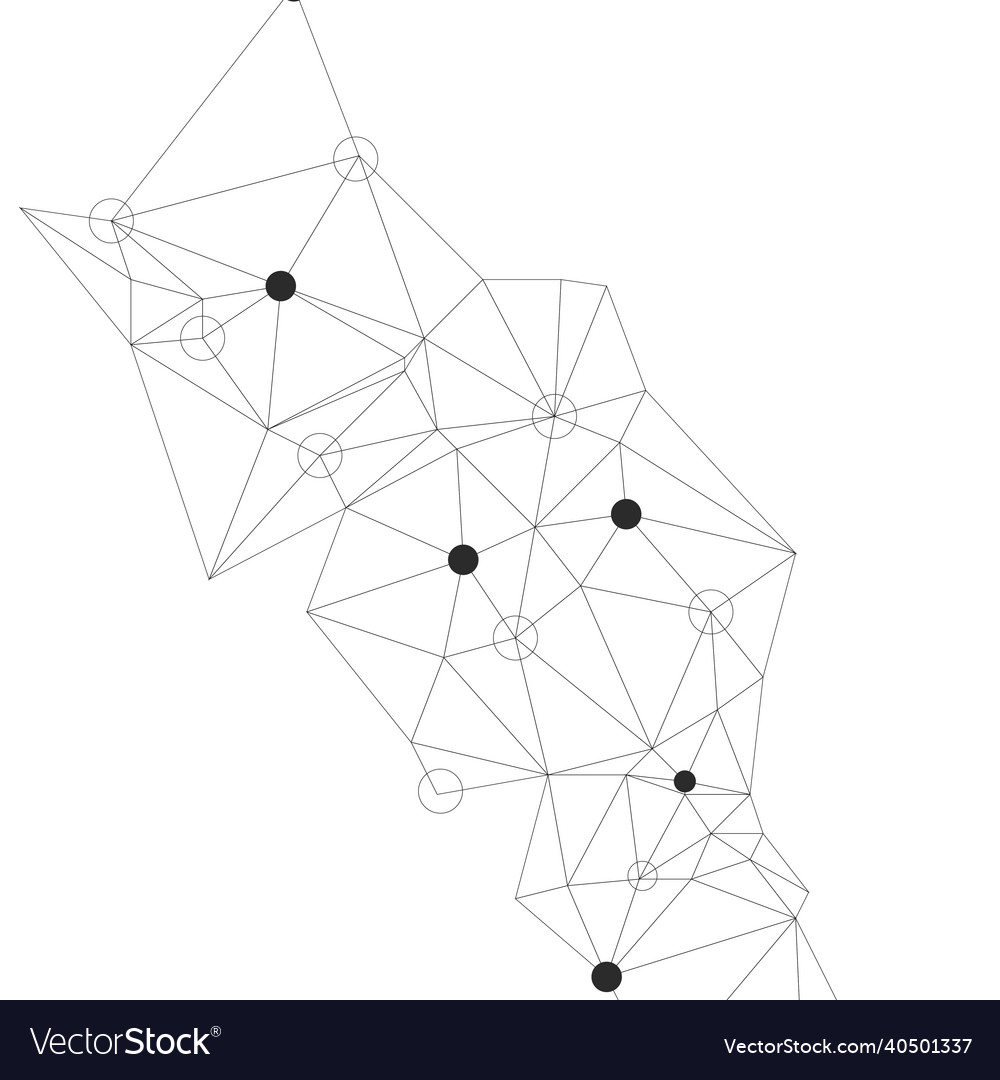 Abstract Connection Structure With Dots And Lines Vector Image