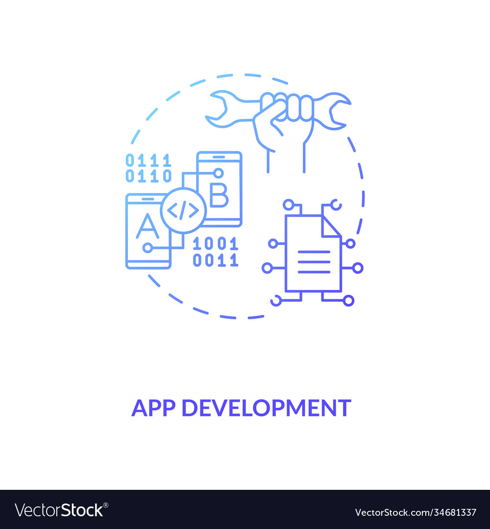 App development concept icon Royalty Free Vector Image