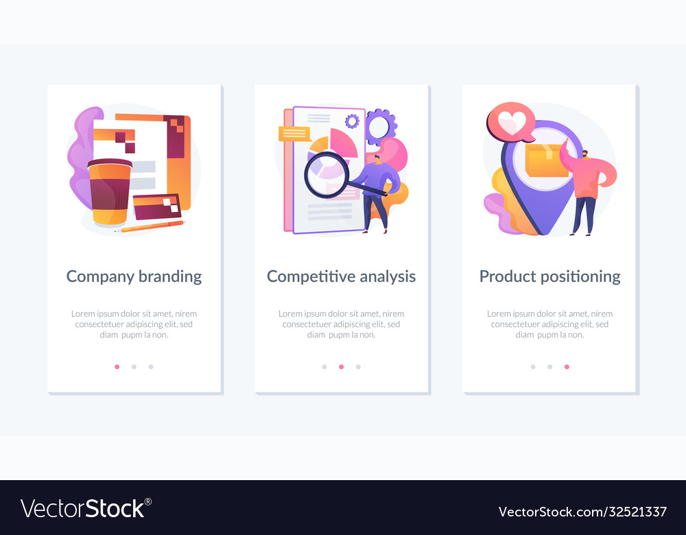 B2b marketing app interface template Royalty Free Vector