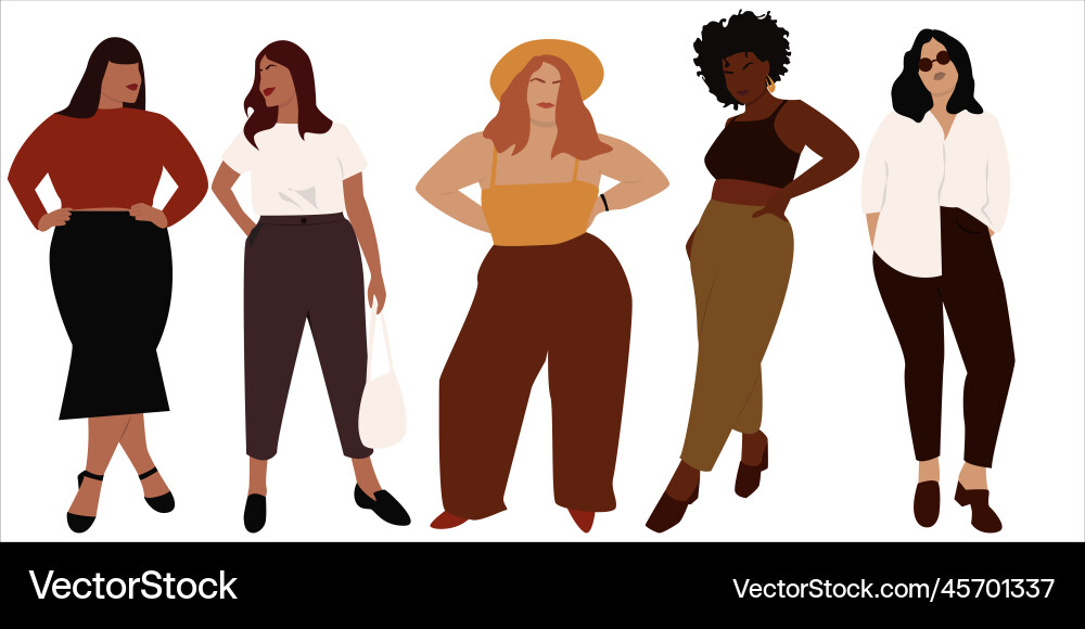 Body positive movement and beauty diversity Vector Image
