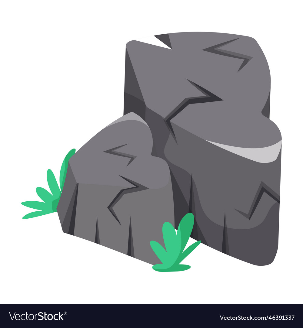 Boulder rock Royalty Free Vector Image - VectorStock
