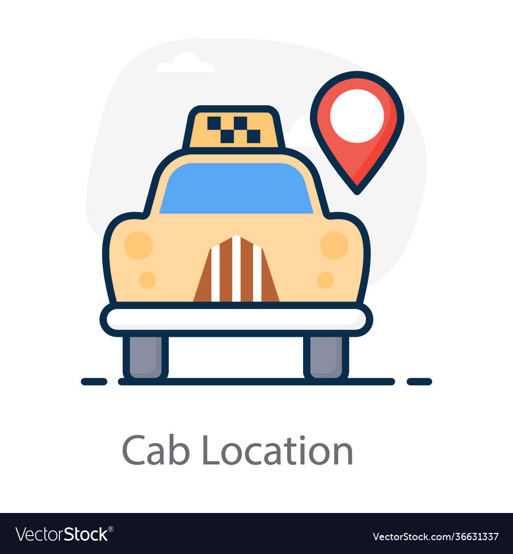 Cab location Royalty Free Vector Image - VectorStock
