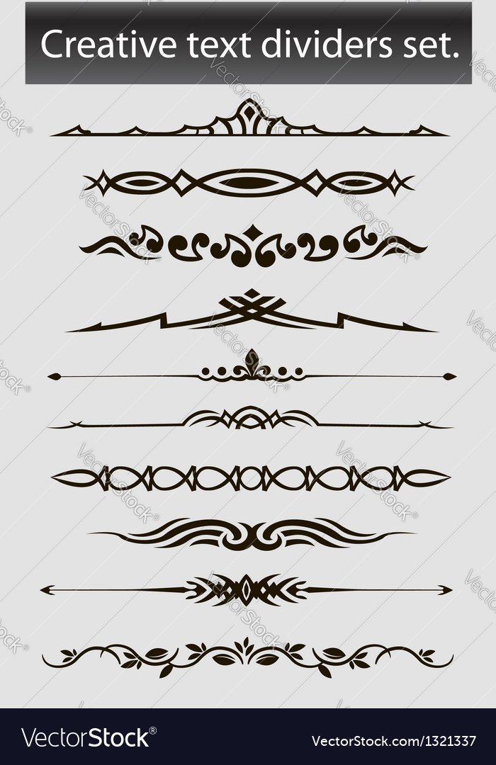 Creative text dividers set Royalty Free Vector Image Creative text dividers set Royalty Free Vector Image