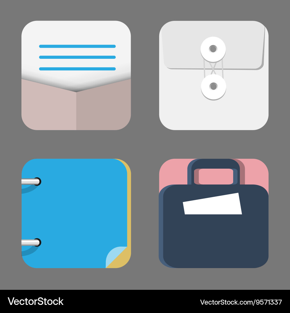 Four flat icons of web and mobile applications Vector Image