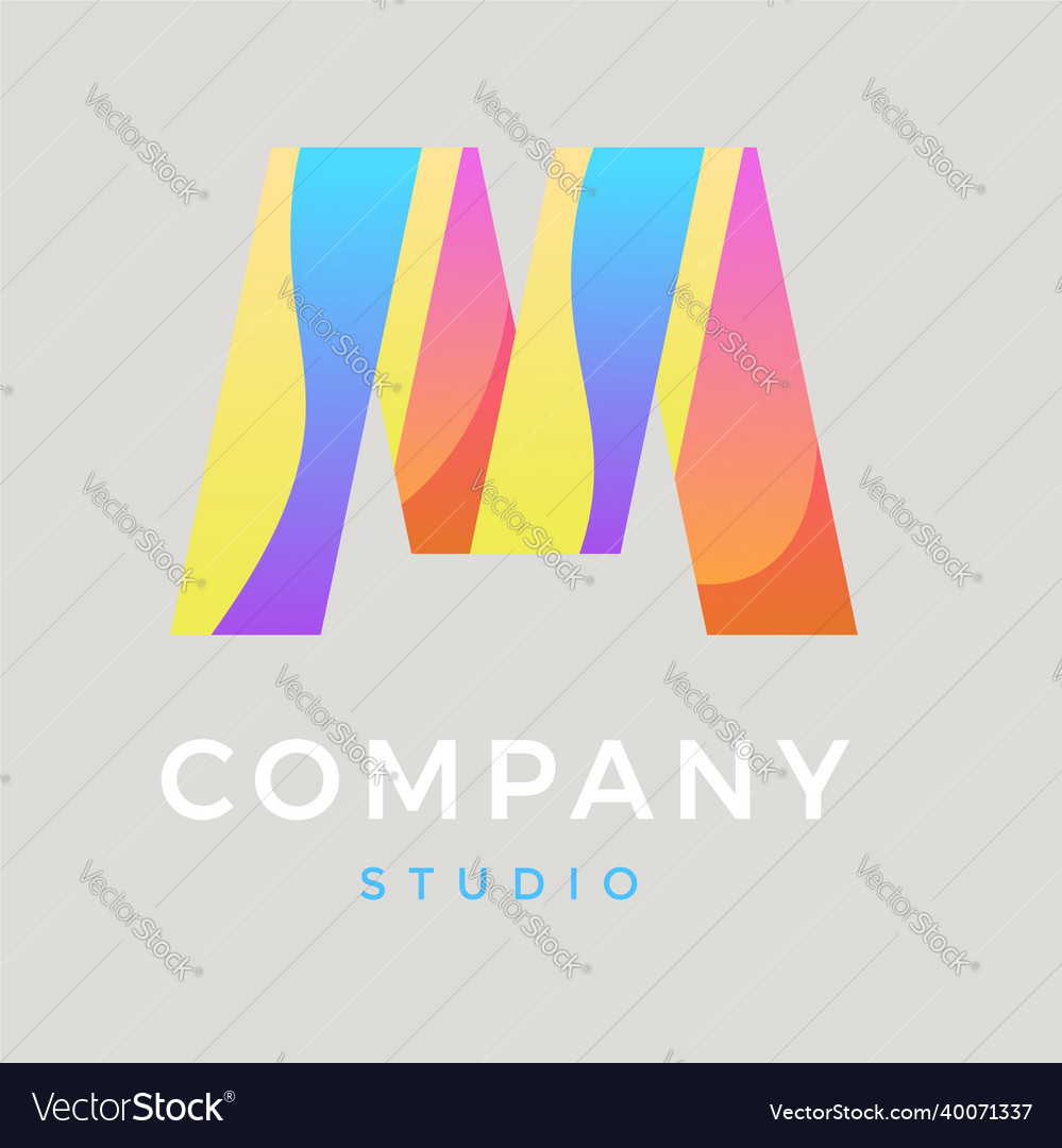 Gradient logo template m Royalty Free Vector Image