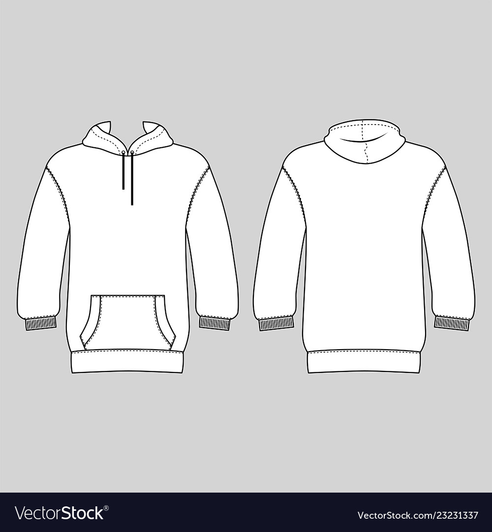 Hoodie Front And Back Template