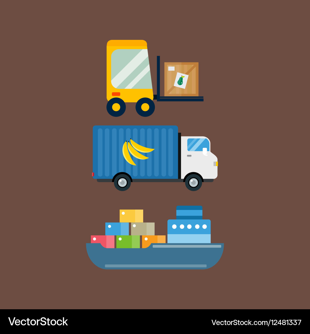 Import fruits delivery transport Royalty Free Vector Image