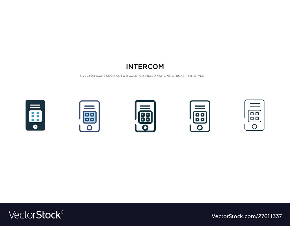 Intercom icon in different style two colored Vector Image