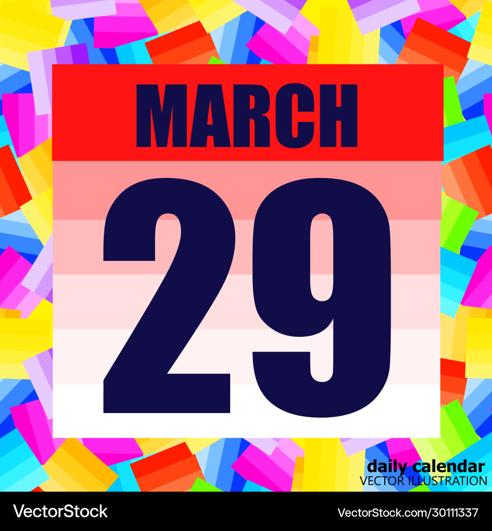 March 29 icon for planning important day banner Vector Image